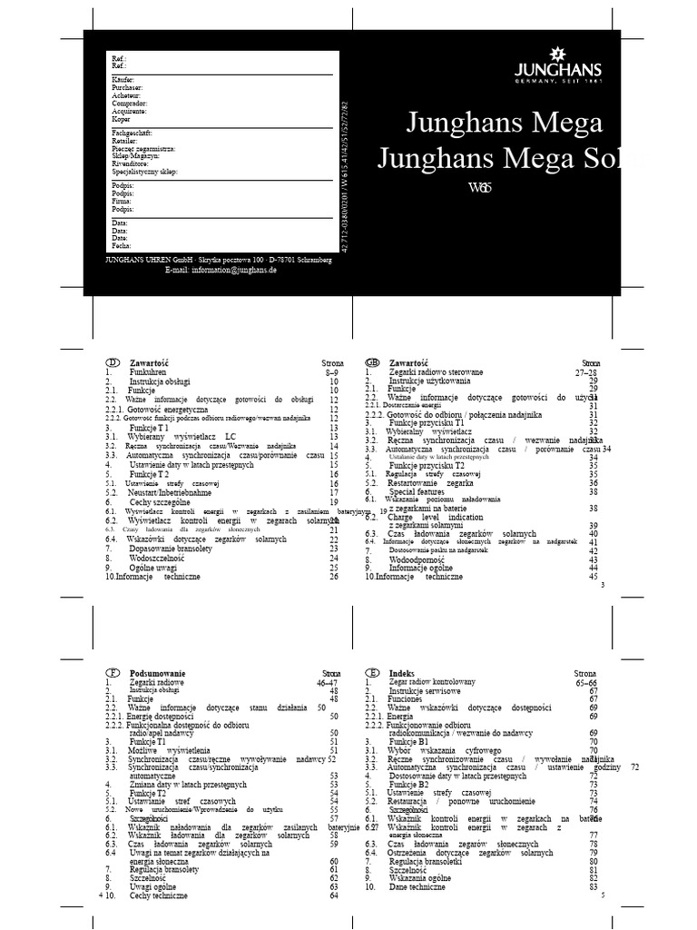 Junghans Mega | PDF