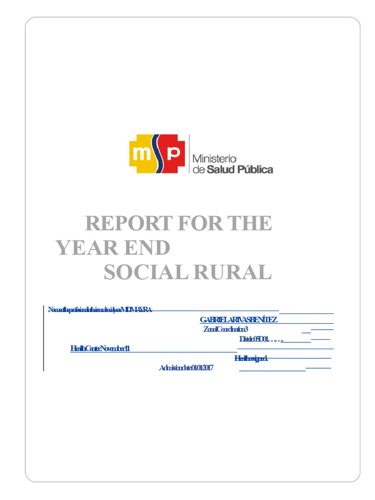 Report Model Completion of Rural Year Approval Snpss Mayra Rivas | PDF ...