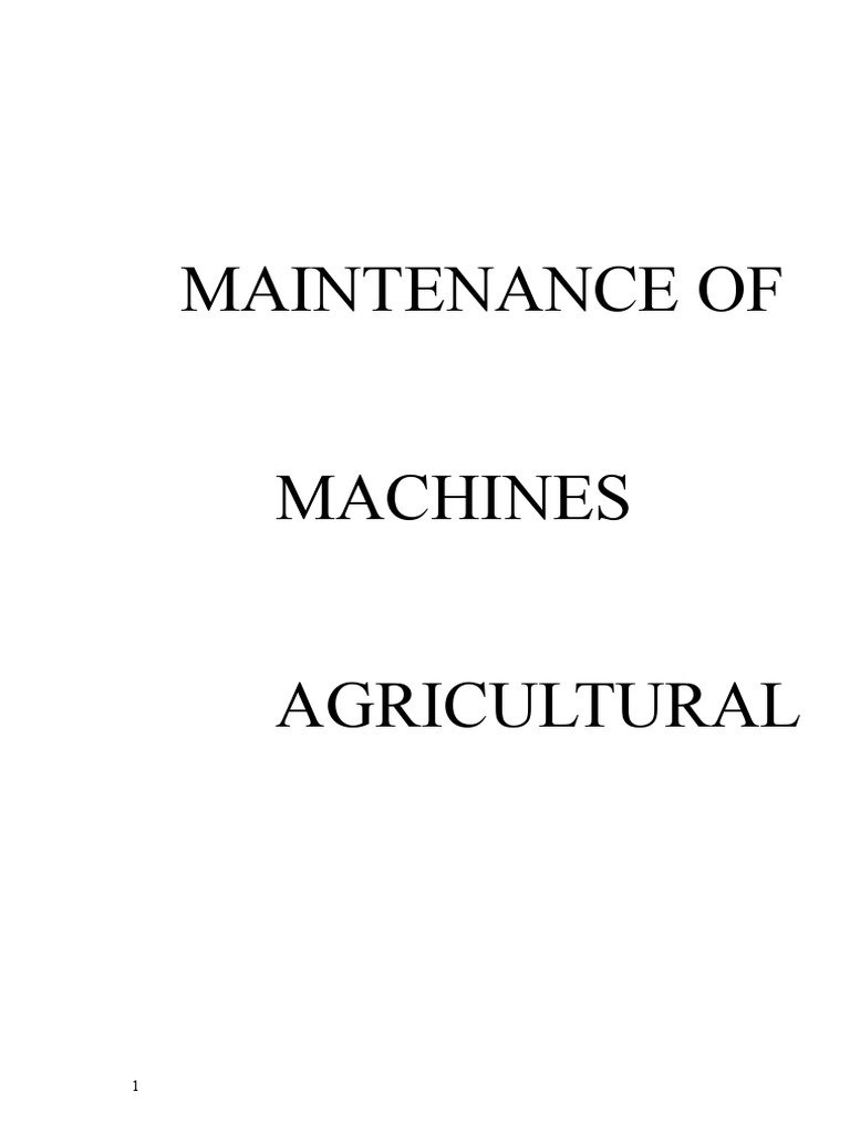 Agricultural Machine Maintenance Guide | PDF | Lubricant | Viscosity