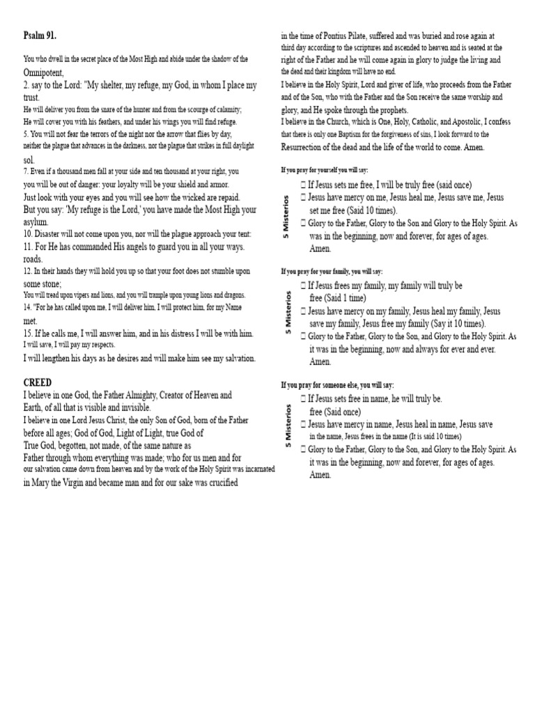 Rosary Of Liberation Pdf God The Father Rosary