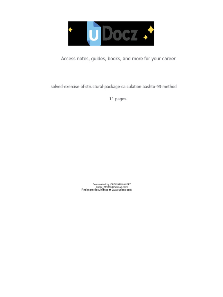 Solved Exercise of Structural Package Calculation Aashto Method 93 ...