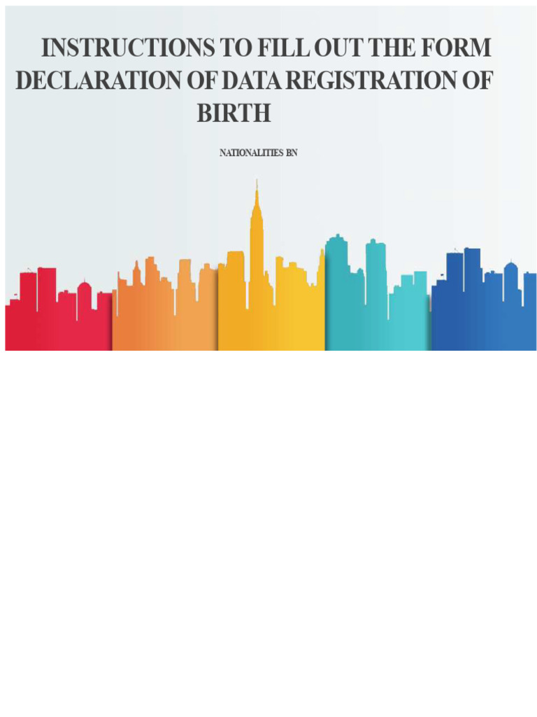 Instructional Act To Complete The Birth Registration Data Declaration ...