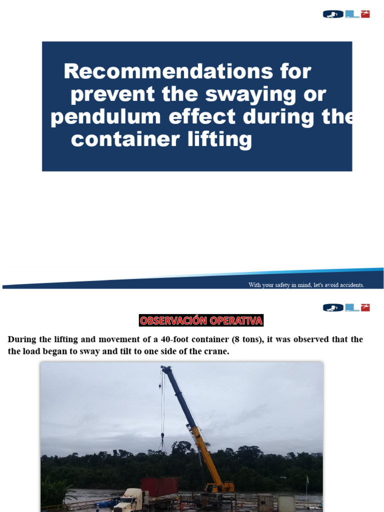 Preventing the Pendulum Effect During Container Lifting | PDF
