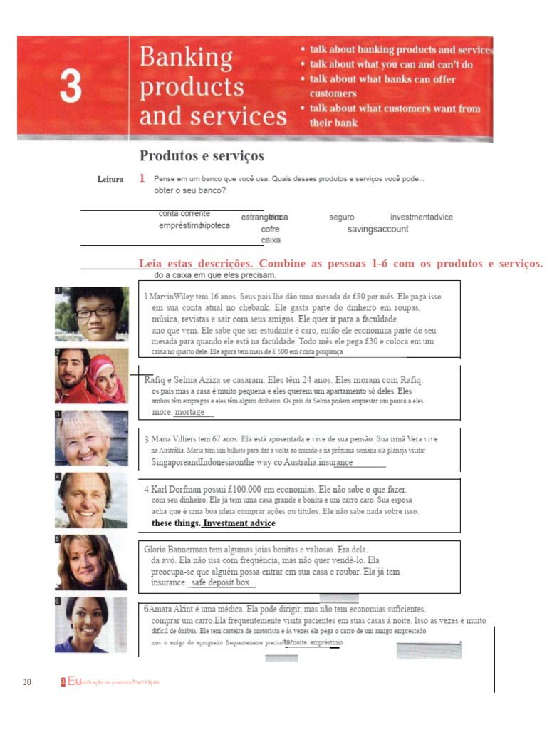 Atividade em inglês | PDF | Dinheiro | Bancos