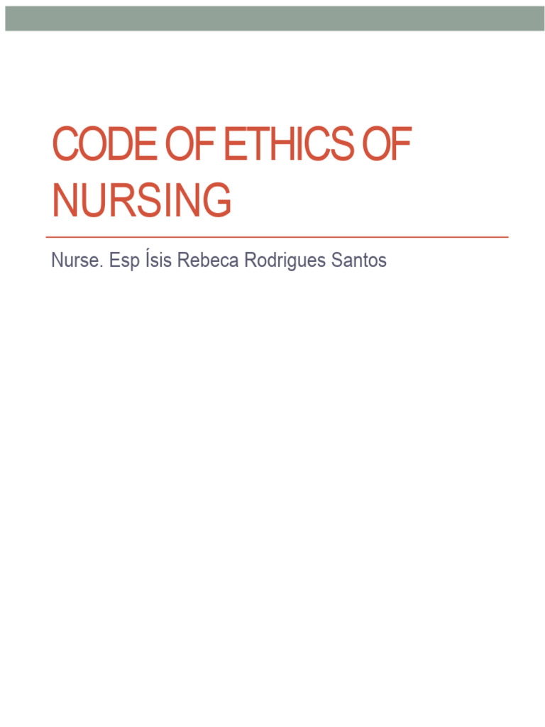 Nursing Code of Ethics PDF | PDF