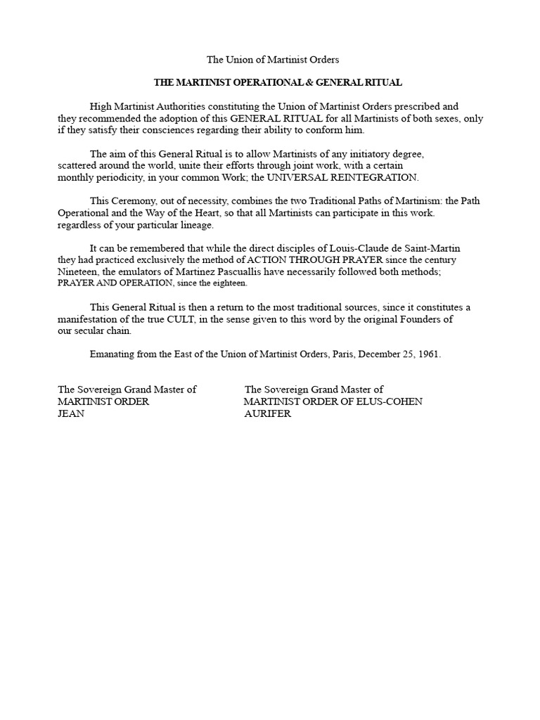General Operative Martinist Ritual | PDF | Mercy | Prayer