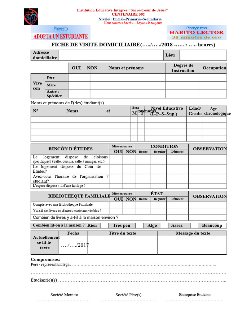 Fiche de Visite Domiciliaire Éducative | PDF
