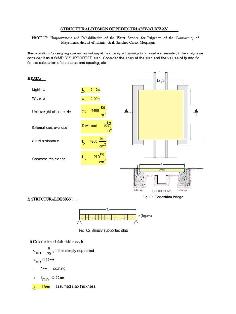 Pedestrian Walkway Structural Design | PDF | Bridge | Structural ...