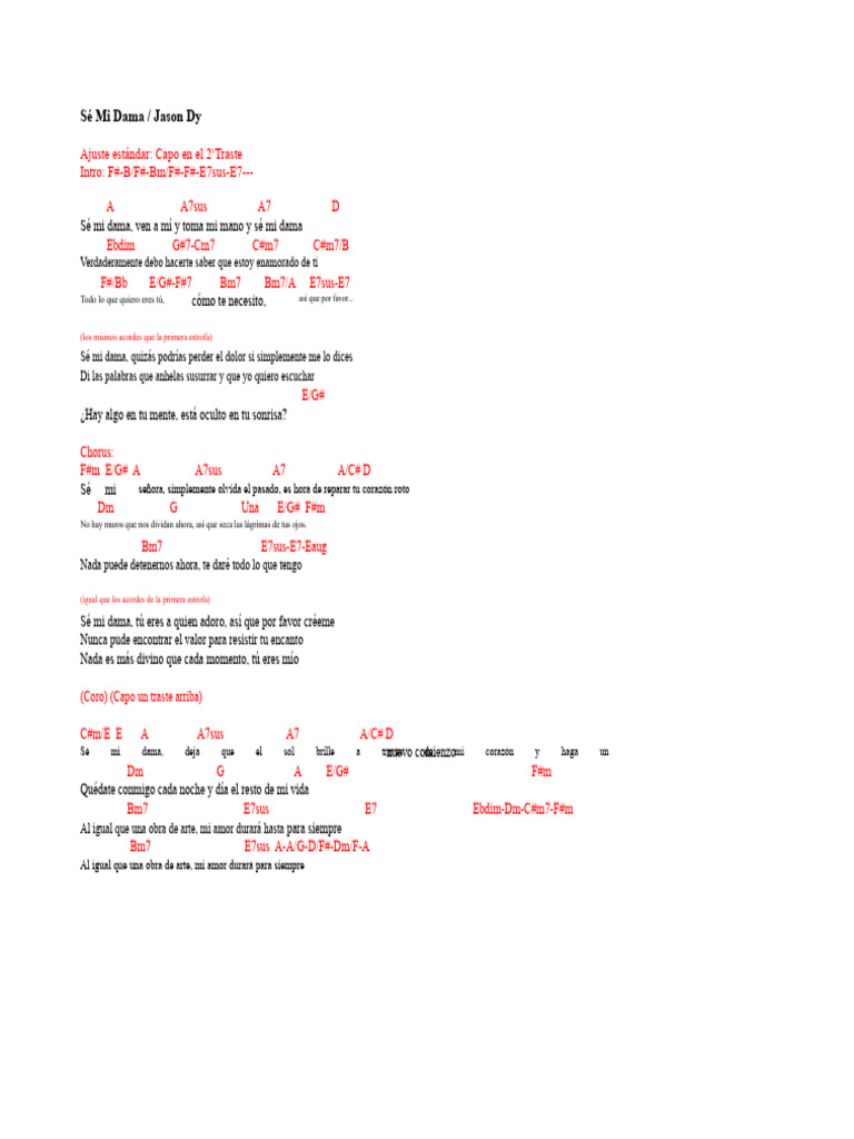 Sé Mi Dama (Jason Dy) | PDF