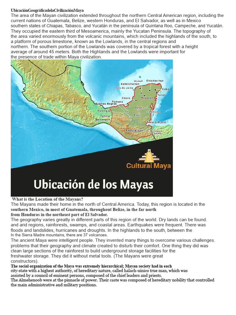 Geography and Society of the Maya Civilization | PDF | Yucatán ...