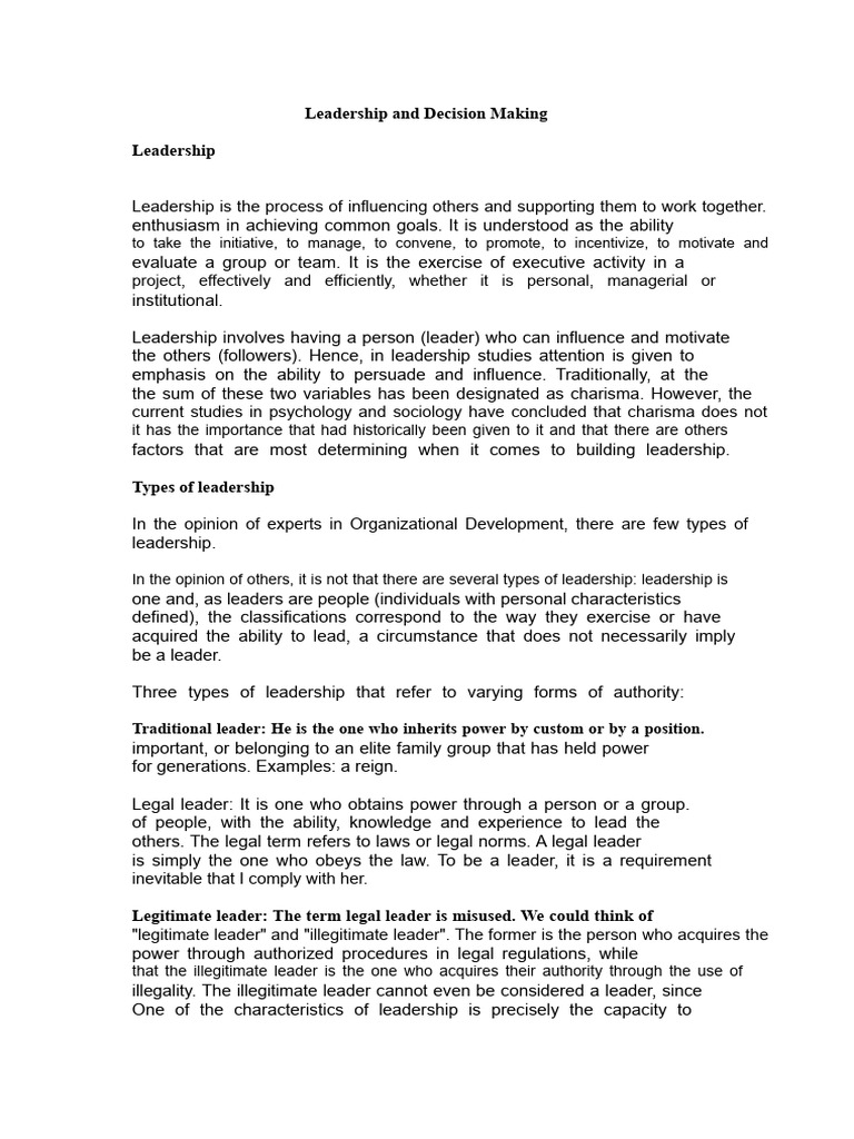 Leadership Styles and Decision Making | PDF | Leadership | Decision Making