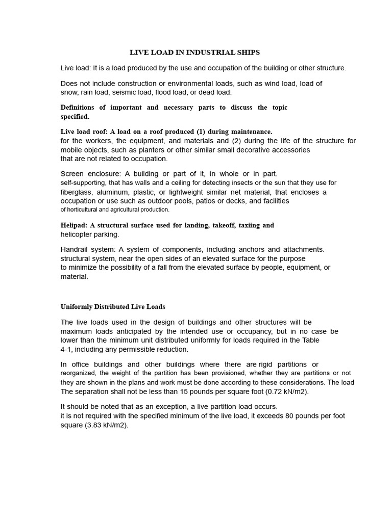 Understanding Live Loads in Industrial Ships | PDF | Crane (Machine ...