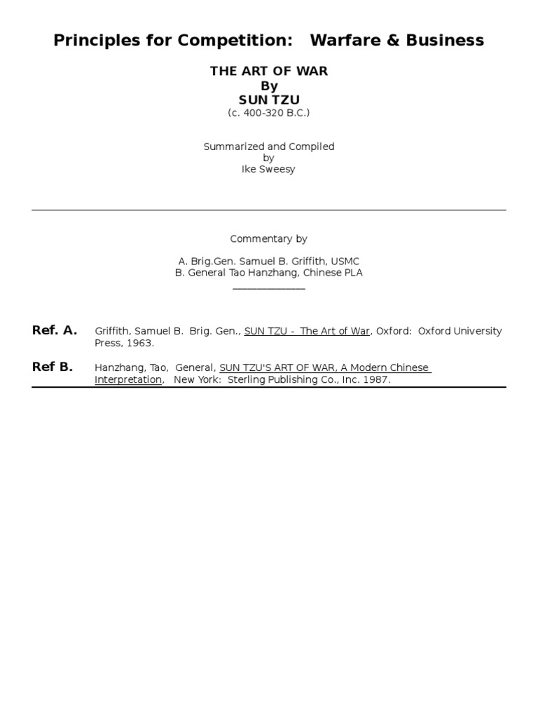 Principles of Competition: The Art of War and Business | PDF | The Art ...