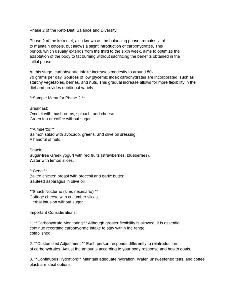 Phase 2 Keto Diet + Sample Menu | PDF