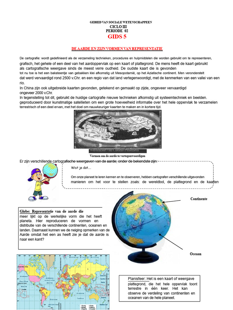 GIDS 5 DE AARDE EN DE VERSCHILLENDE WEERGAVEN. | PDF