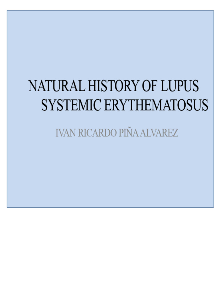 Natural History of Systemic Lupus Erythematosus | PDF | Immunology ...