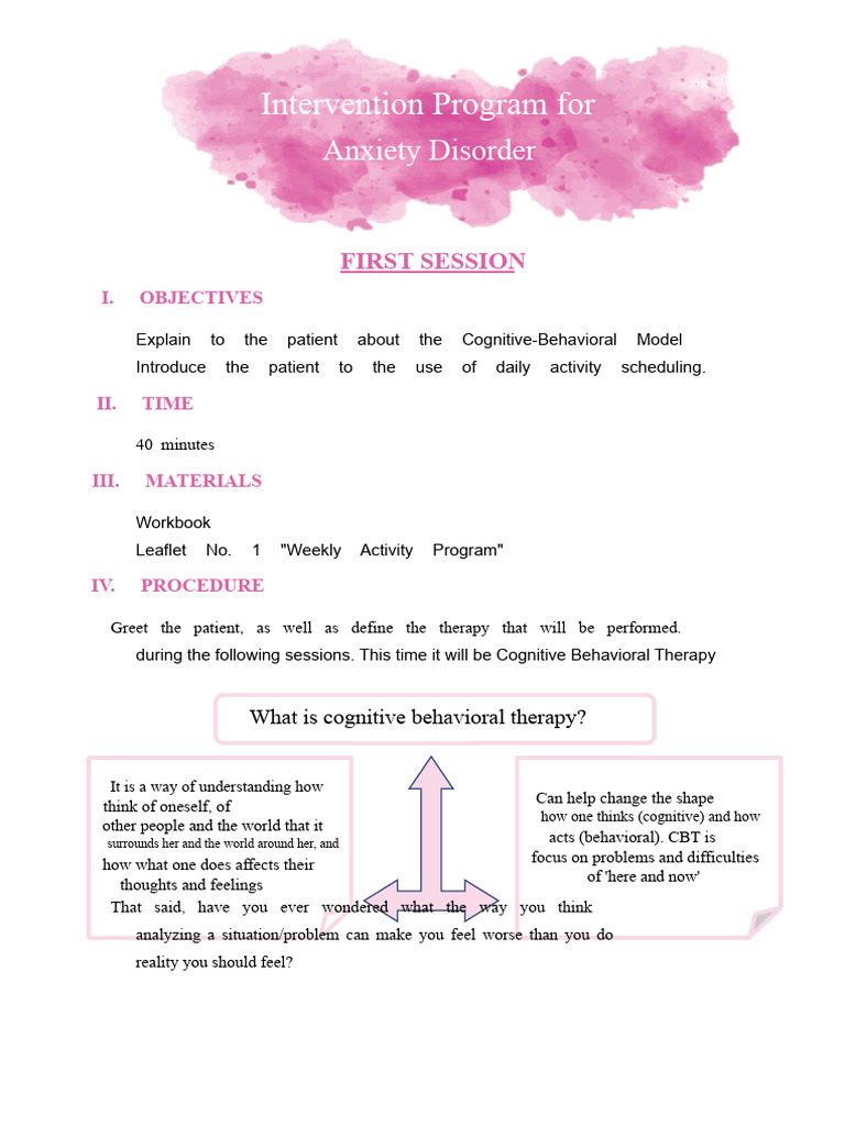 Anxiety Intervention Program | PDF | Cognitive Behavioral Therapy | Thought