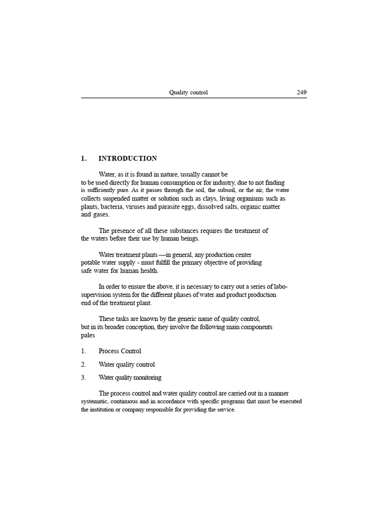 Water Quality Control in Treatment Plants | PDF | Ph | Water Purification