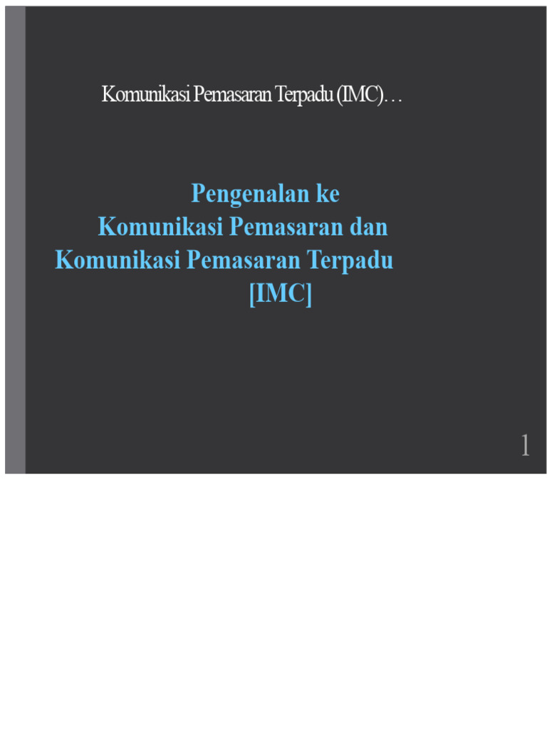 Panduan Lengkap IMC dalam Pemasaran | PDF