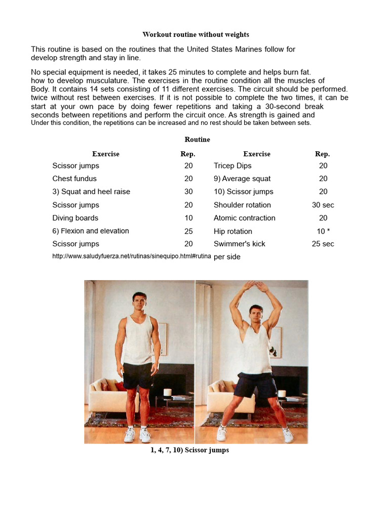 Weightless Exercise Routine | PDF