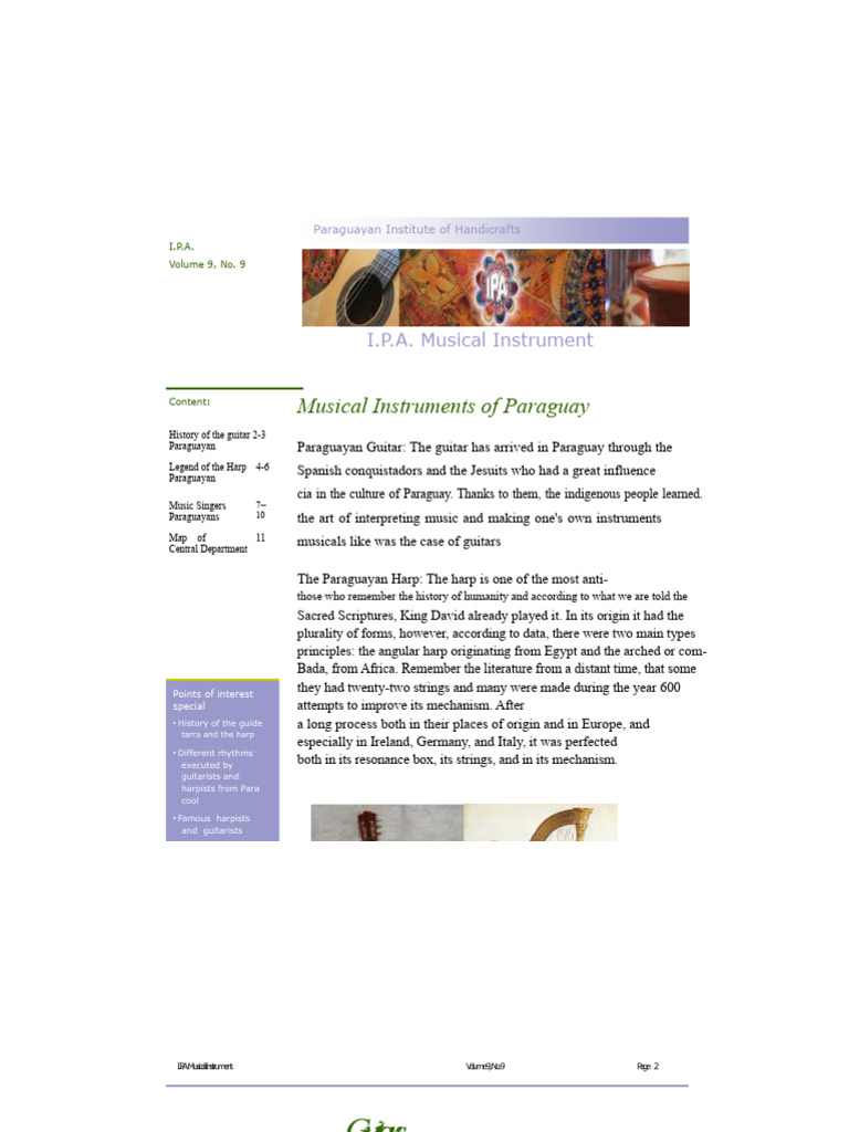 Paraguayan Musical Instruments Overview | PDF | Guitars | Paraguay