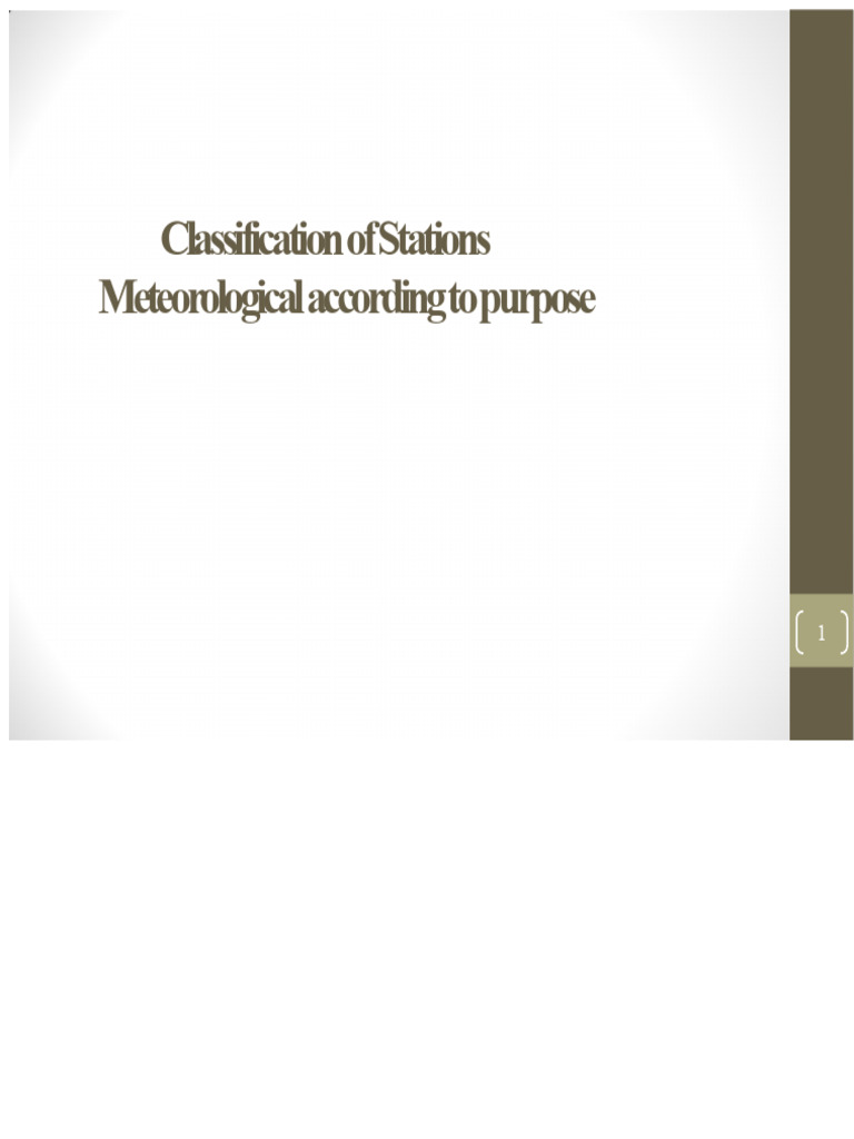 Classification of Meteorological Stations | PDF | Meteorological ...