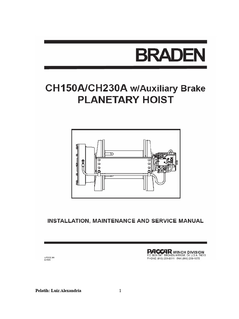 Manual Winch Braden 5750 | PDF