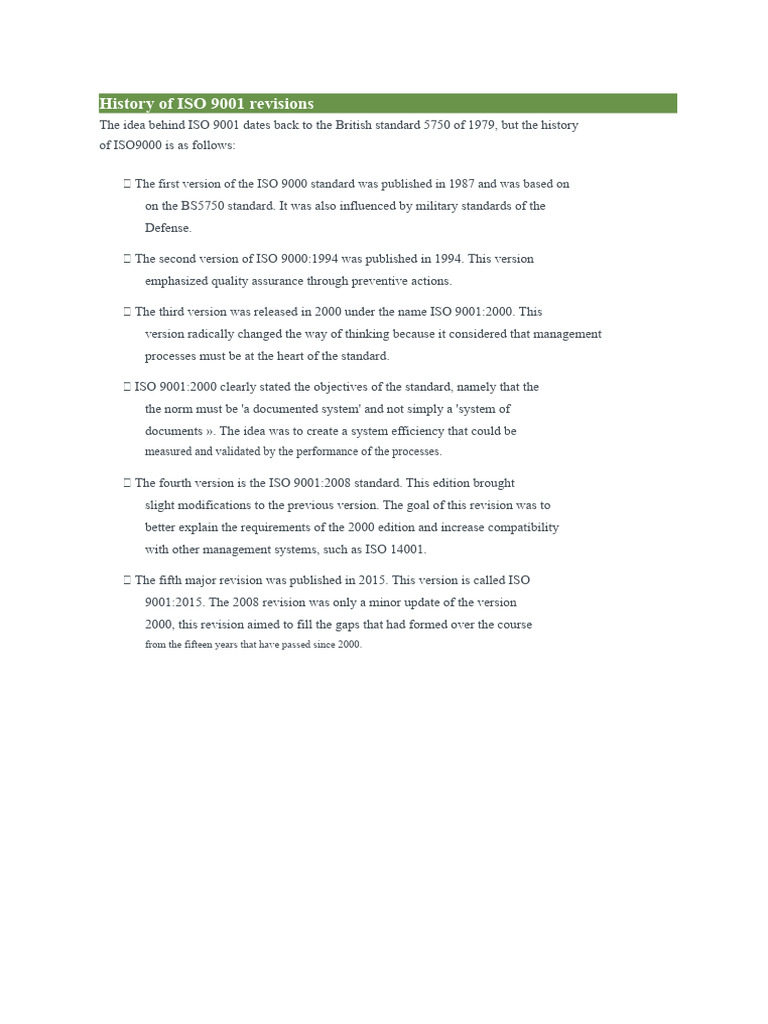 Evolution of ISO 9001 Standards | PDF | Audit | Business
