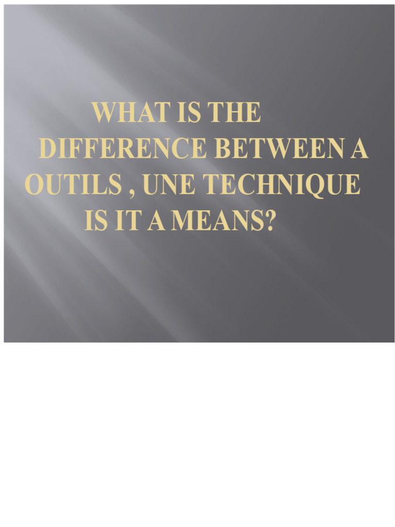 Tools vs Techniques: Key Differences Explained | PDF