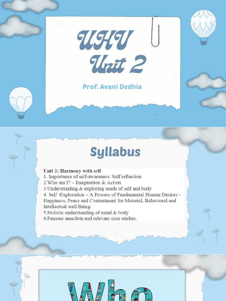 UHV Unit 2 Material Notes I & Body | PDF | Cognition | Behavioural Sciences