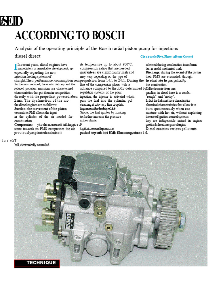 Bosch Radial Piston Pump Analysis | PDF | Diesel Engine | Fuel Injection