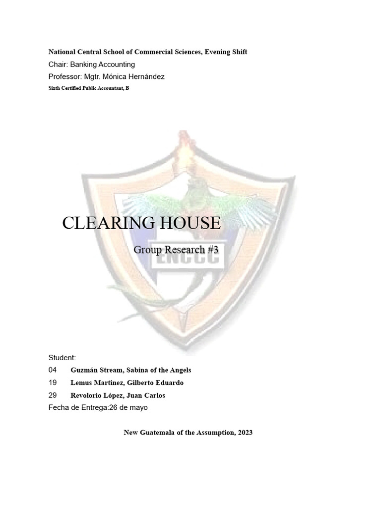 6.B.G3 - Settlement Chamber | PDF | Banks | Clearing House (Finance)