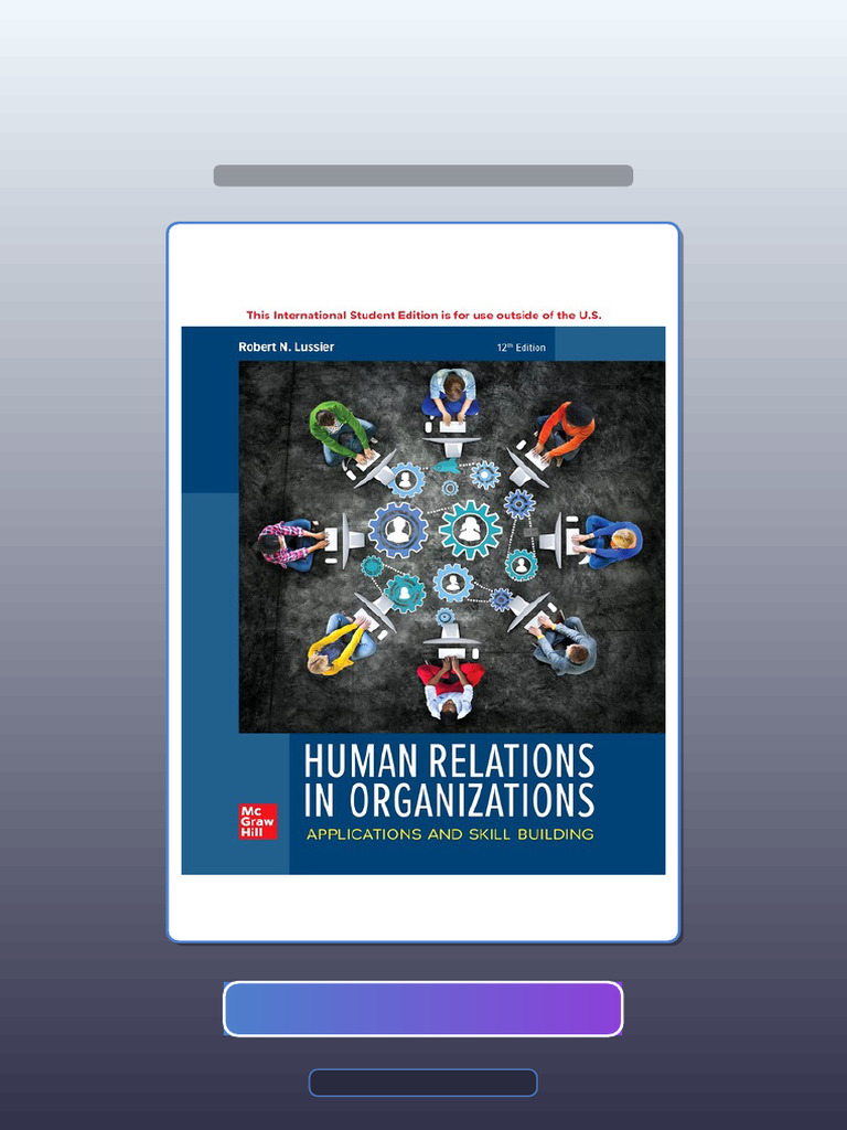 Test Bank of ISE Ebook For Human Relations in Organizations ...