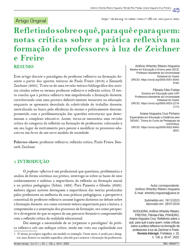 Crítica à Prática Reflexiva na Educação | PDF | Prática reflexiva ...