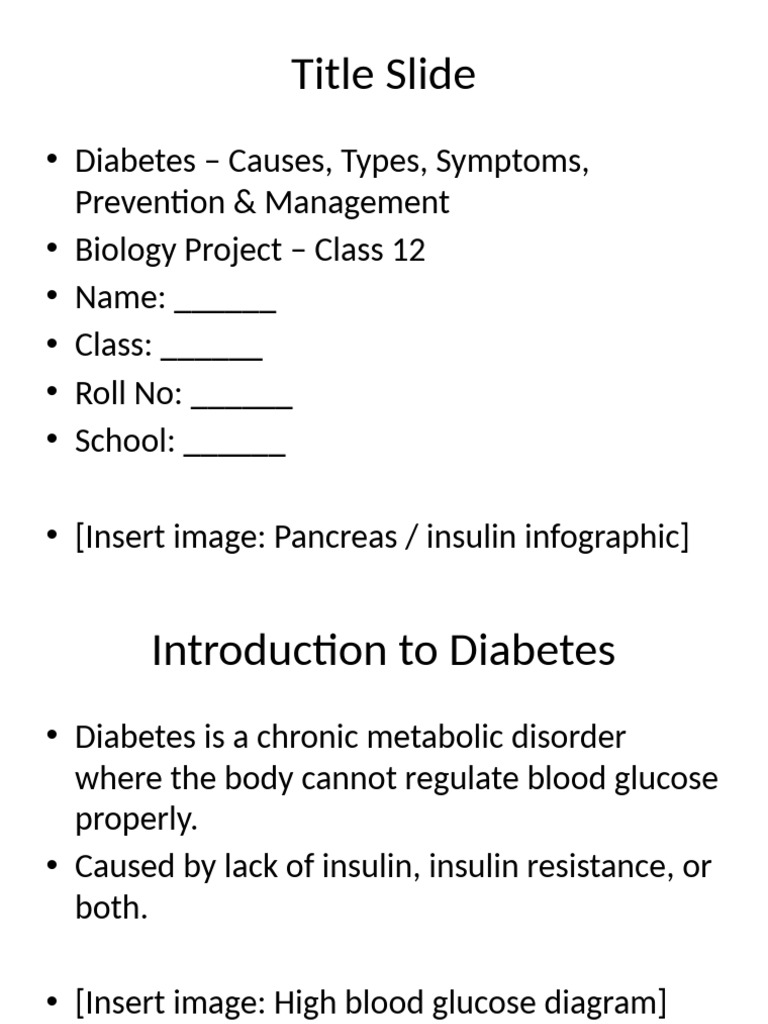 Diabetes Project Class12 | PDF | Diabetes | Hyperglycemia