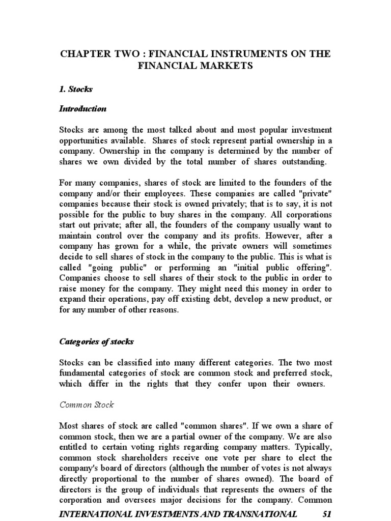 Chapter 2.financial Instruments | PDF | Bonds (Finance) | Beta (Finance)
