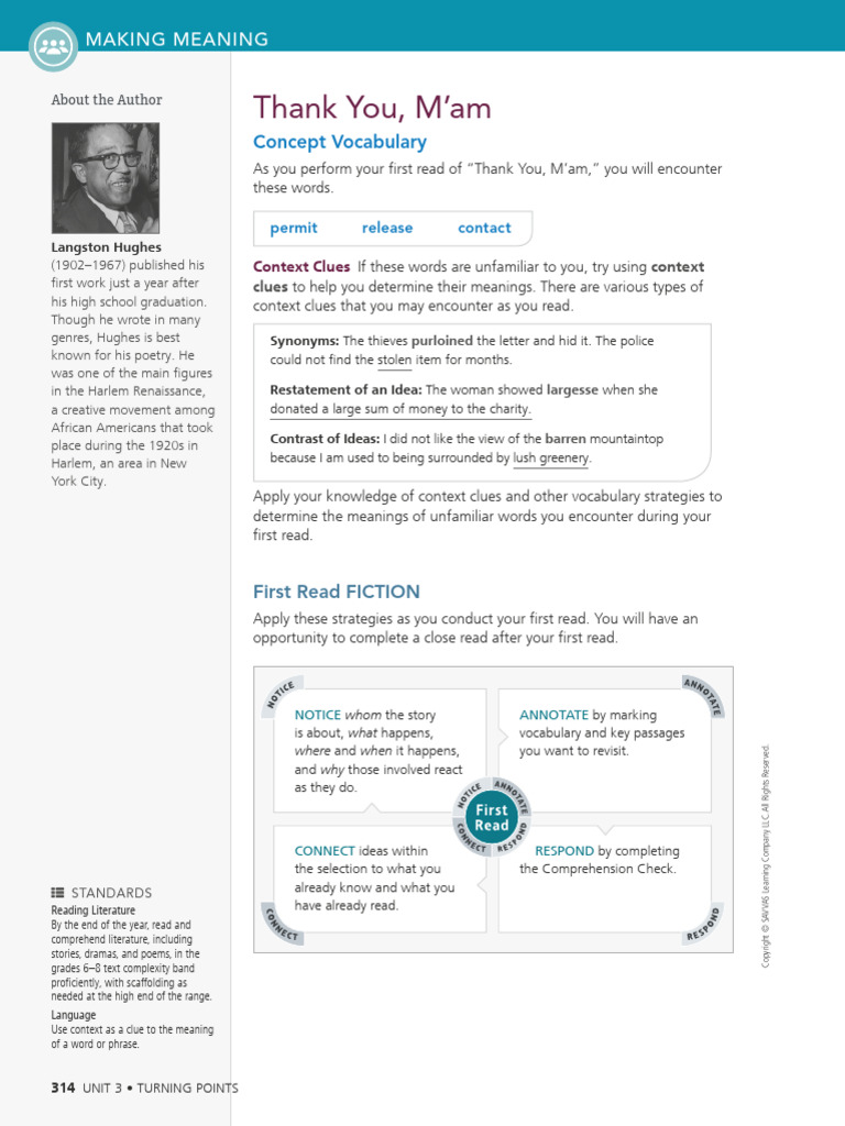 Thank You M'am (PDF) | PDF | Word | Semantics