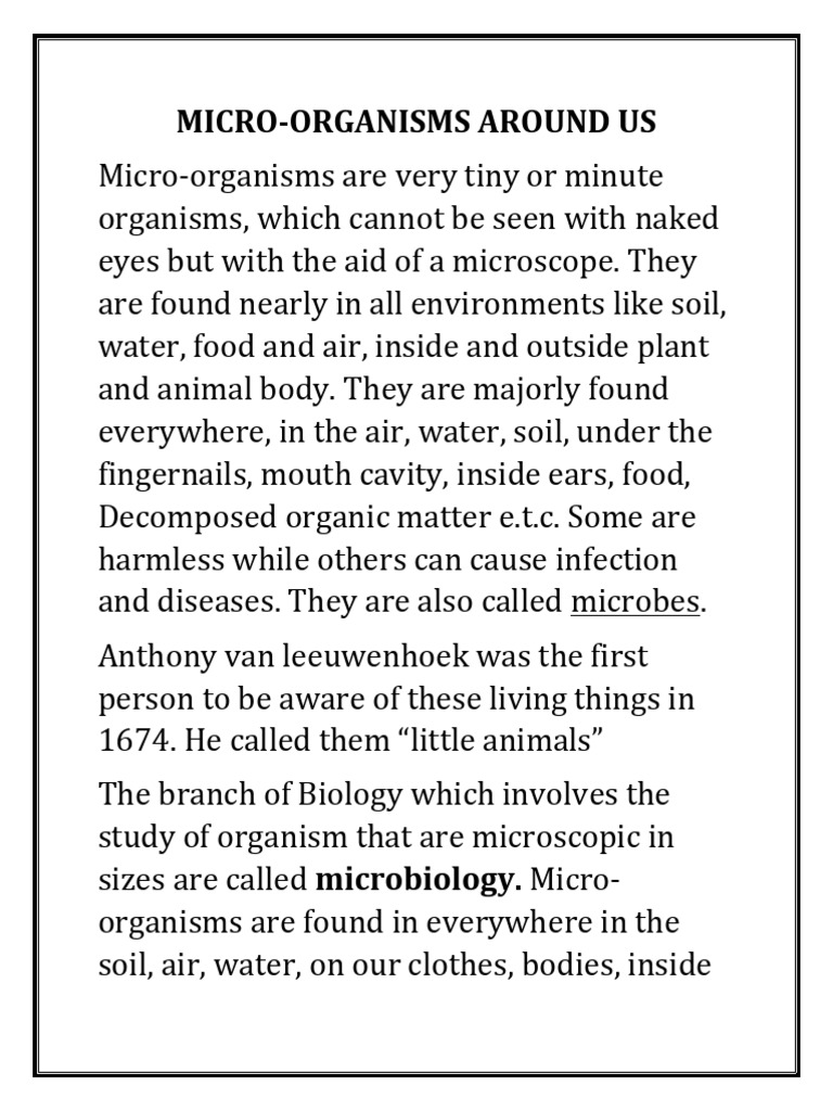 Microorganisms Around Us 113826 | PDF | Microorganism | Bacteria