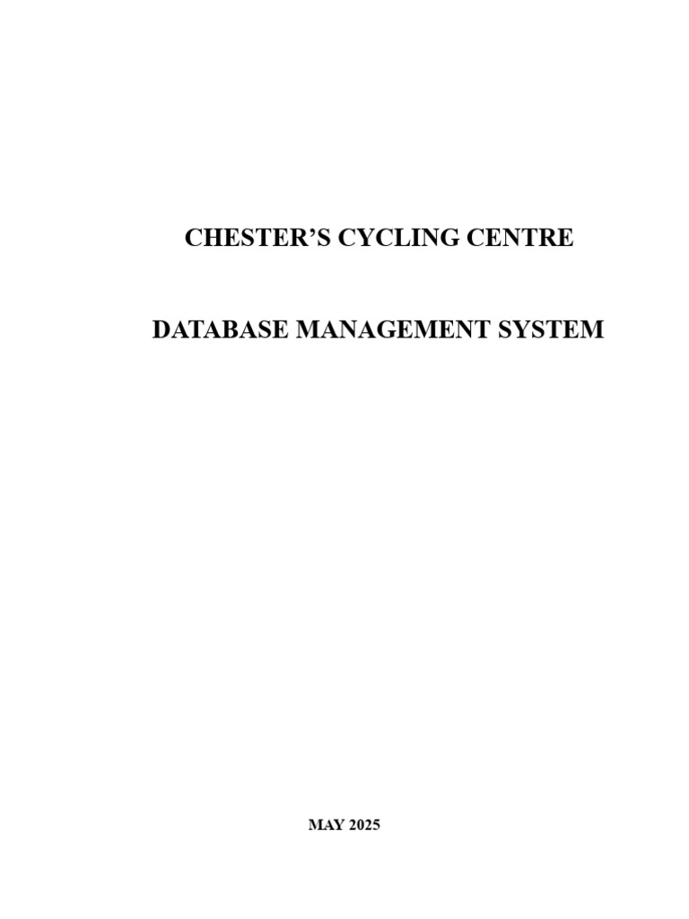Chester's Cycling Centre-1 | PDF | Databases | Database Index