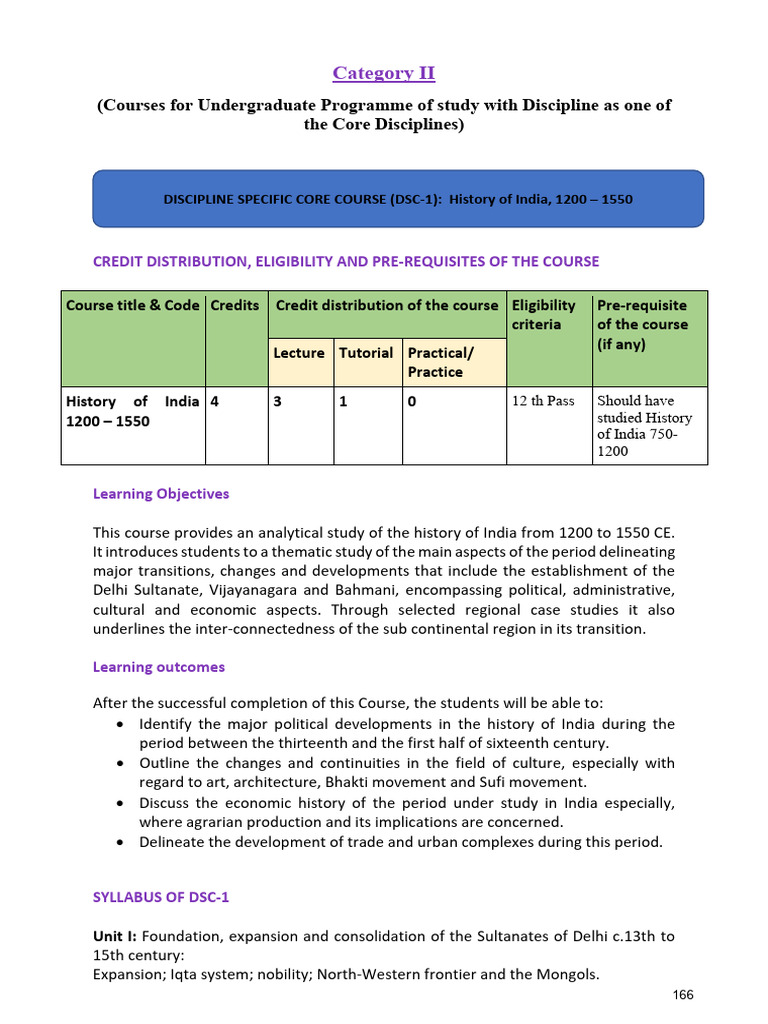 History of India 1200-1550 Course Guide | PDF