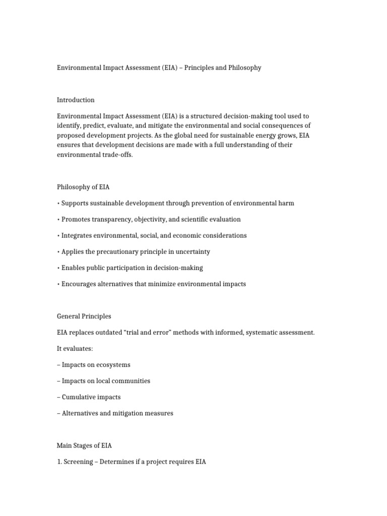 EIA Principles Report | PDF