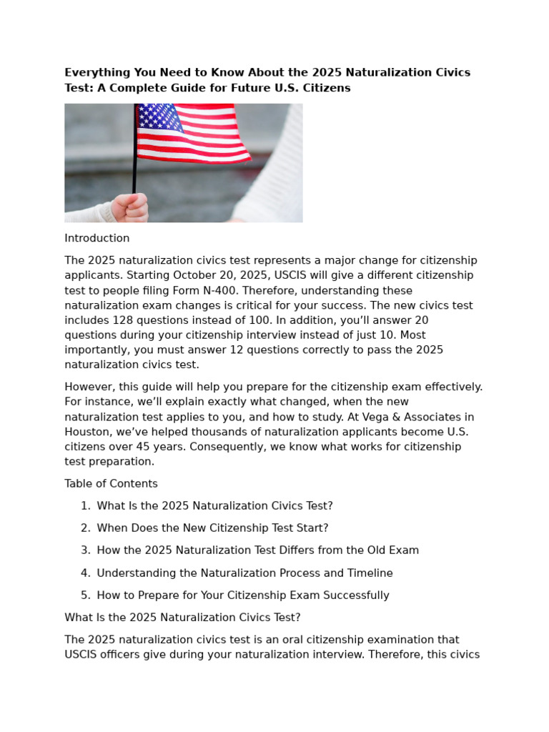 Naturalization Exam | PDF | Naturalization