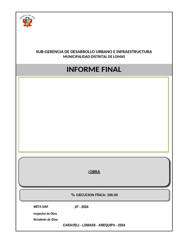 INDICE INF FINAL | PDF | Presupuesto