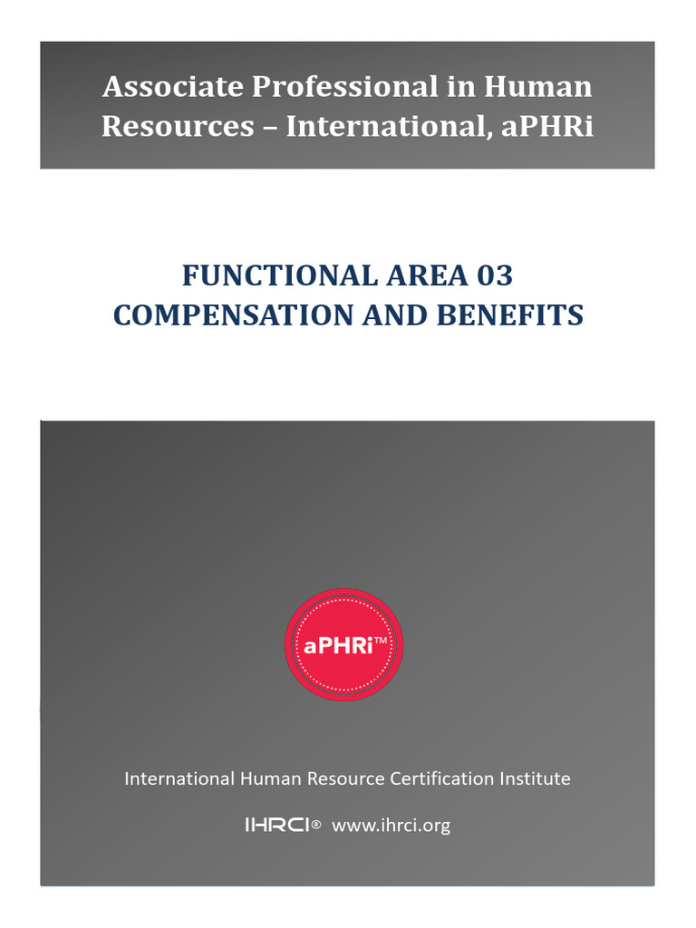 aPHRi Workbook: Compensation & Benefits | PDF | Cost Of Living | Employment
