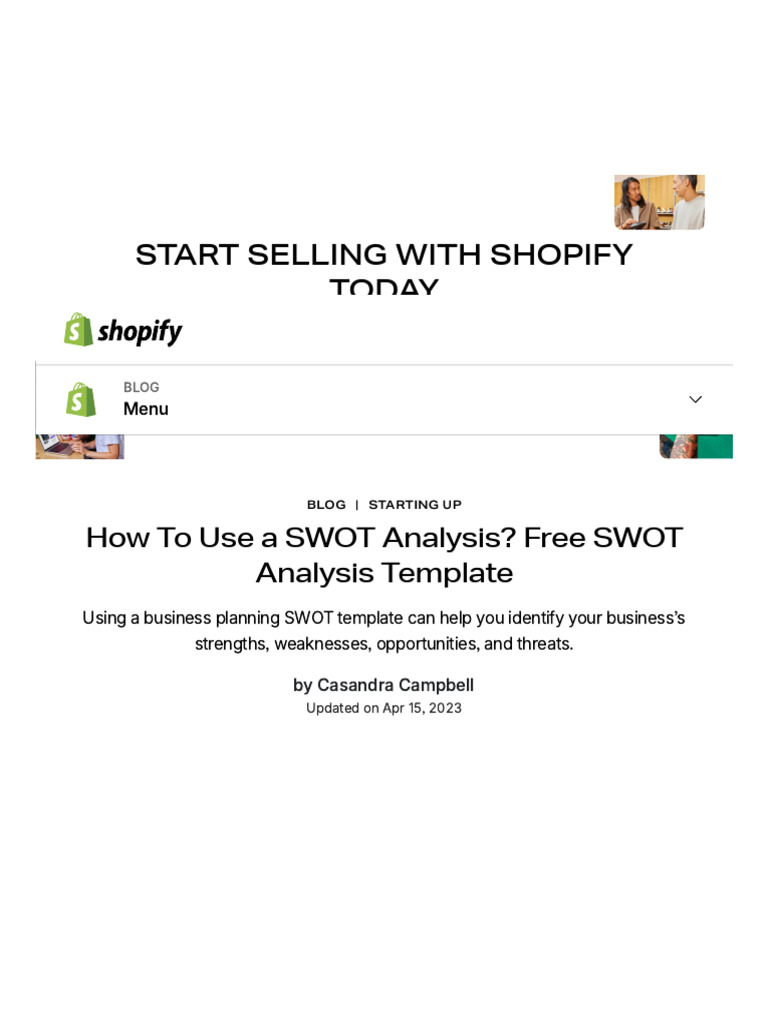 WEEK 8 How To Use A SWOT Analysis Free SWOT Analysis Template - Shopify ...