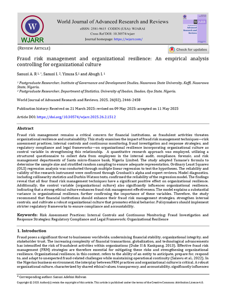 Wjarr 2025 1512 | PDF | Internal Control | Risk