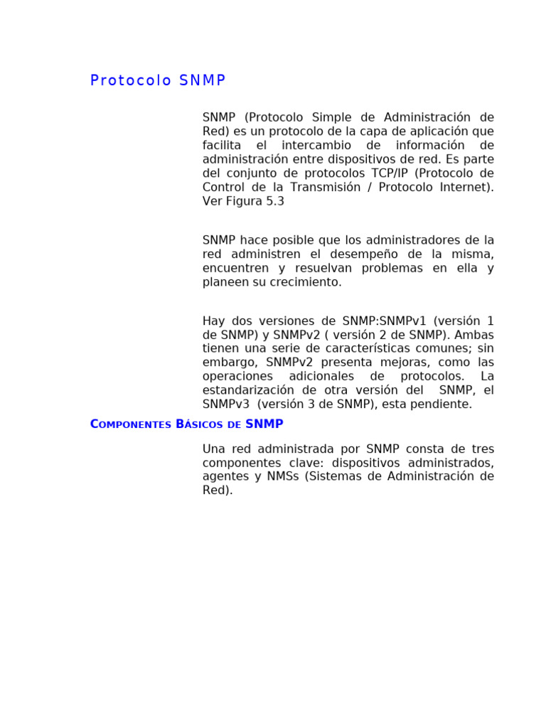 Protocolo SNMP: Gestión de Redes Efectiva | PDF | Red de computadoras ...