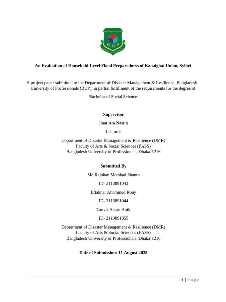 Group 2 Project Paper Final | PDF | Emergency Management | Flood