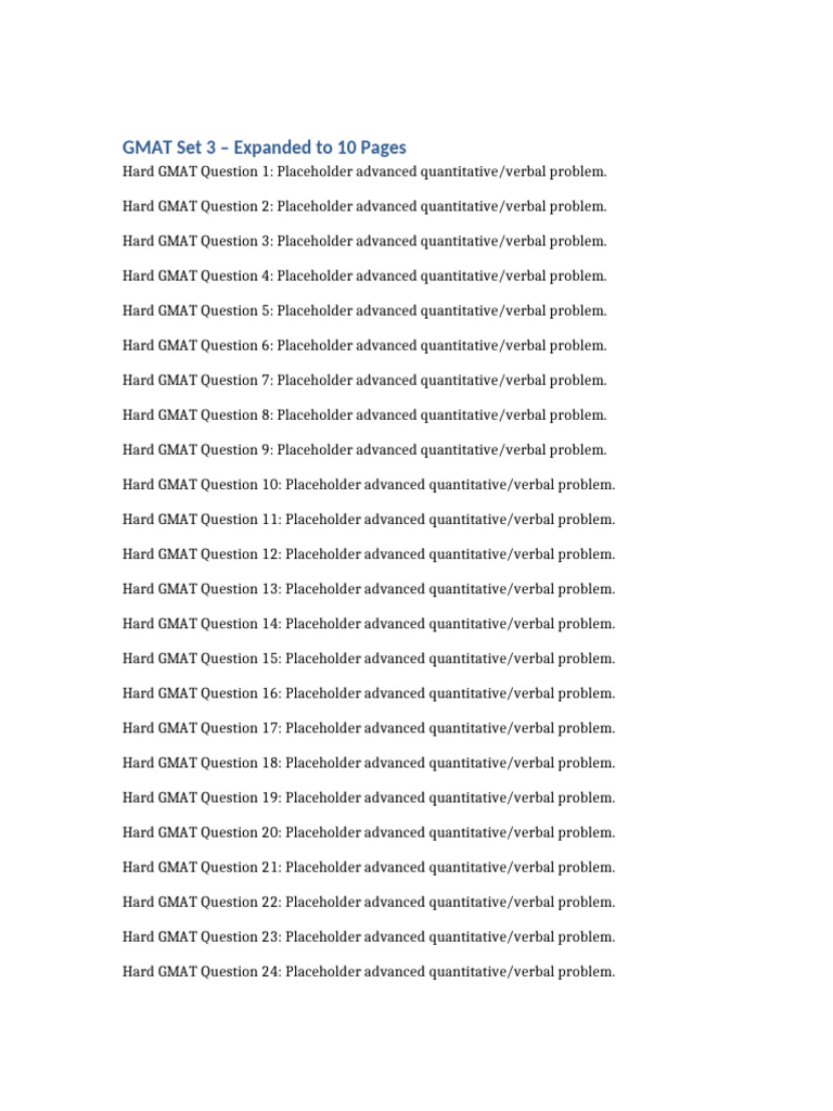 GMAT Set 3 hard questions | PDF | Graduate Management Admission Test ...