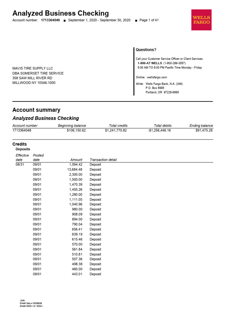 September 2020 Business Account Summary | PDF | Business | Business ...